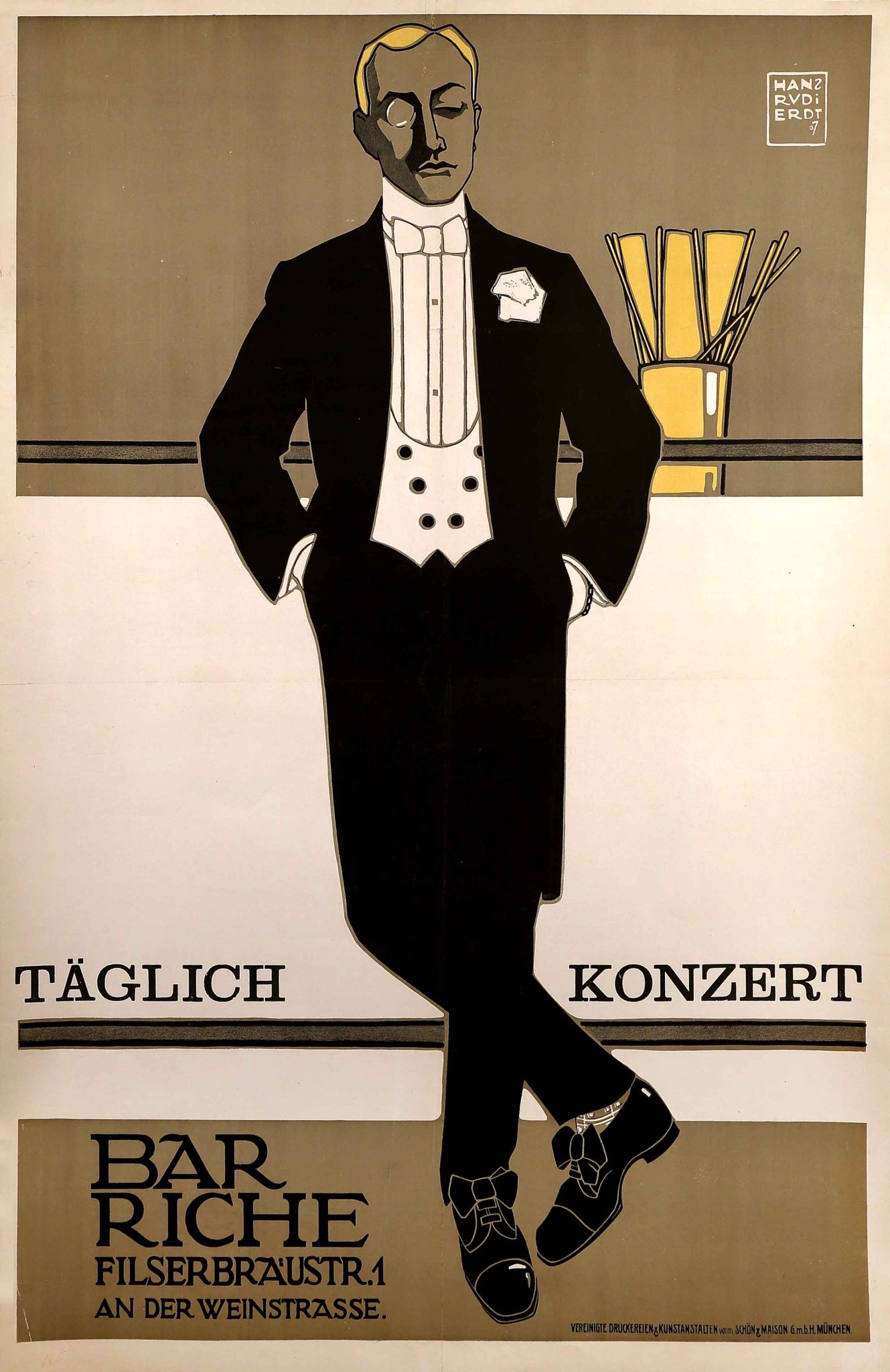 Bar Riche by Hans Rudi Erdt 1907 - Tony Scanlon Original Posters